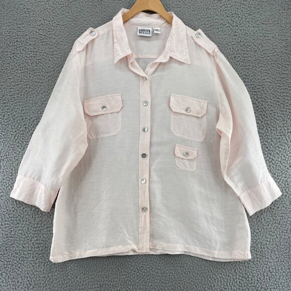 Chico's | Tops | Chicos Top Womens 3 Us Extra Large Pink Linen Silk ...